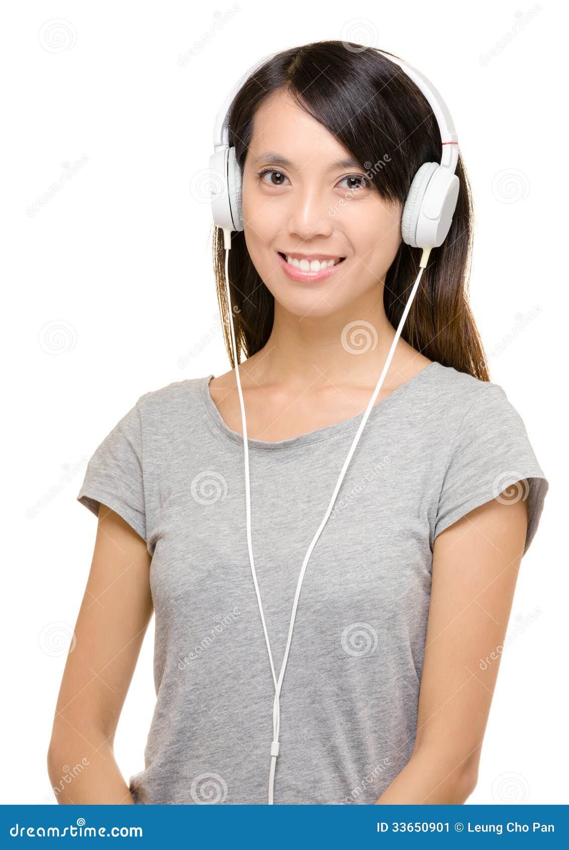 Asian Woman Using Headphone Stock Image - Image of female, japanese ...
