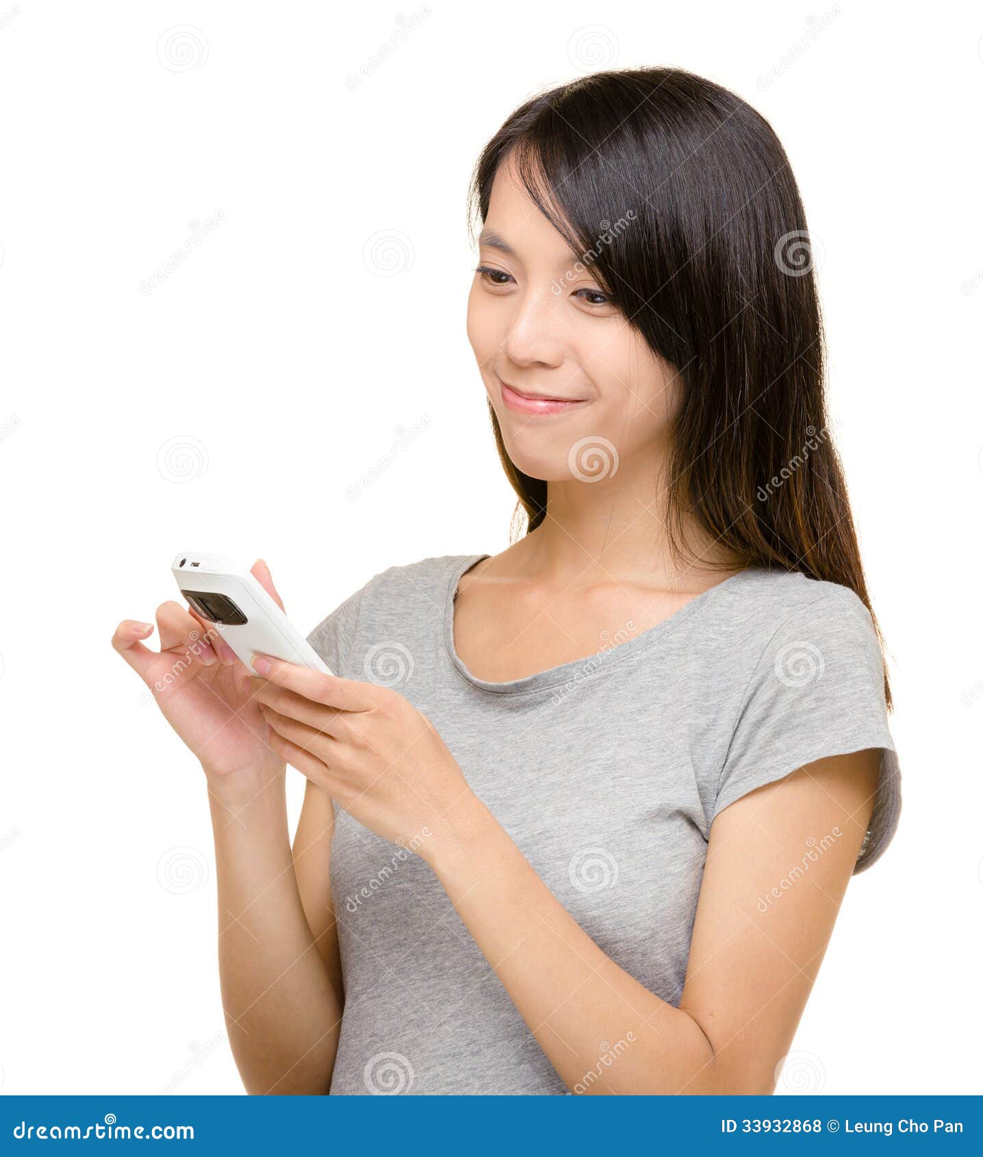 Asian woman using mobile stock photo. Image of phone - 33932868