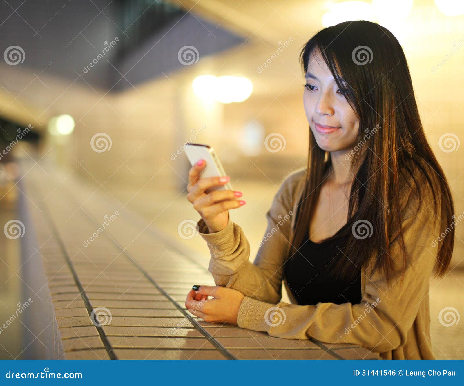 Asian Woman Using Smartphone Stock Photo - Image of female, lady: 31441546