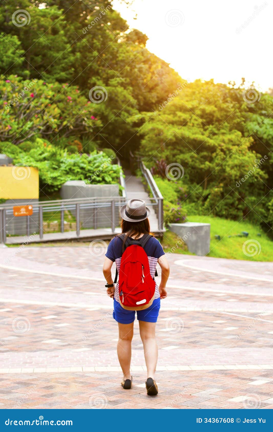 Asian woman walking stock photo. Image of park, grass - 34367608