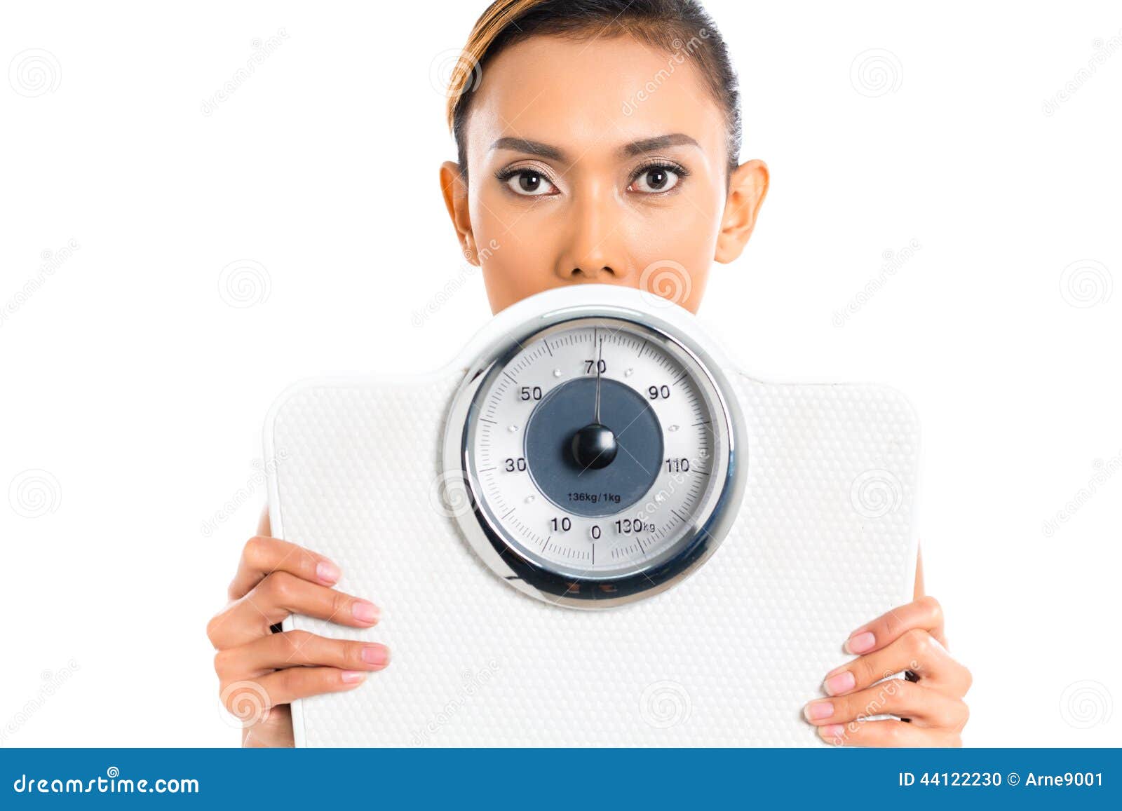 Asian Woman with Weight Scale Stock Photo - Image of active, weight ...