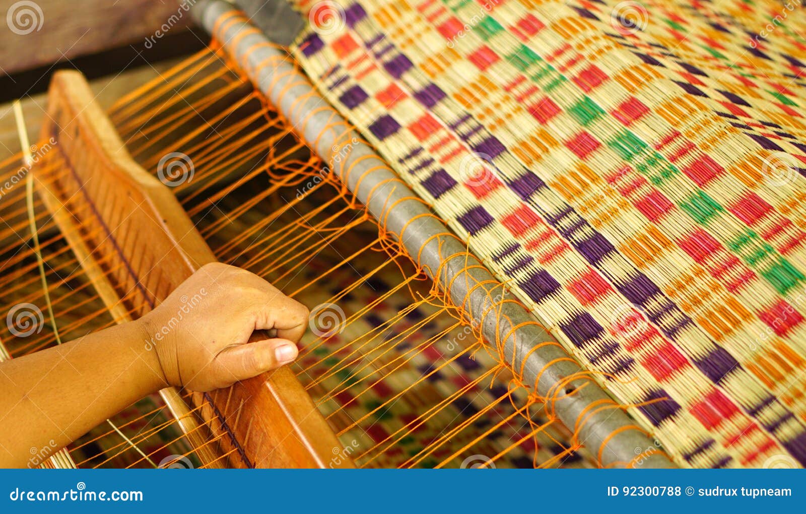 Asian Women are Making Textiles for Family Use. Stock Photo - Image of ...