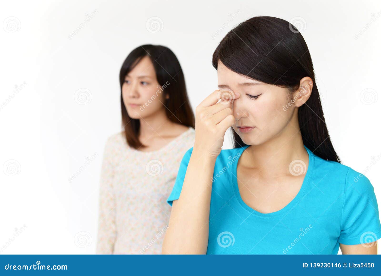 Disappointed Asian women stock photo. Image of fatigue - 139230146