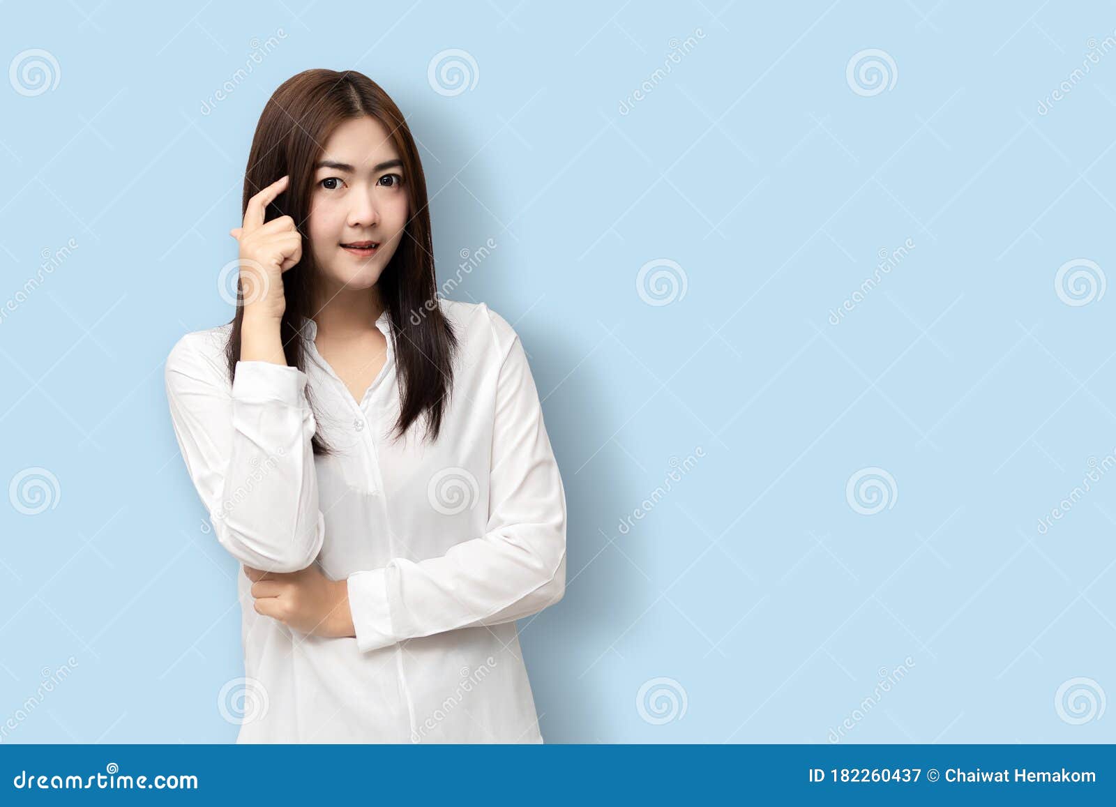 Asian Women are Thinking, Problem Solving with the Brain Stock Image ...