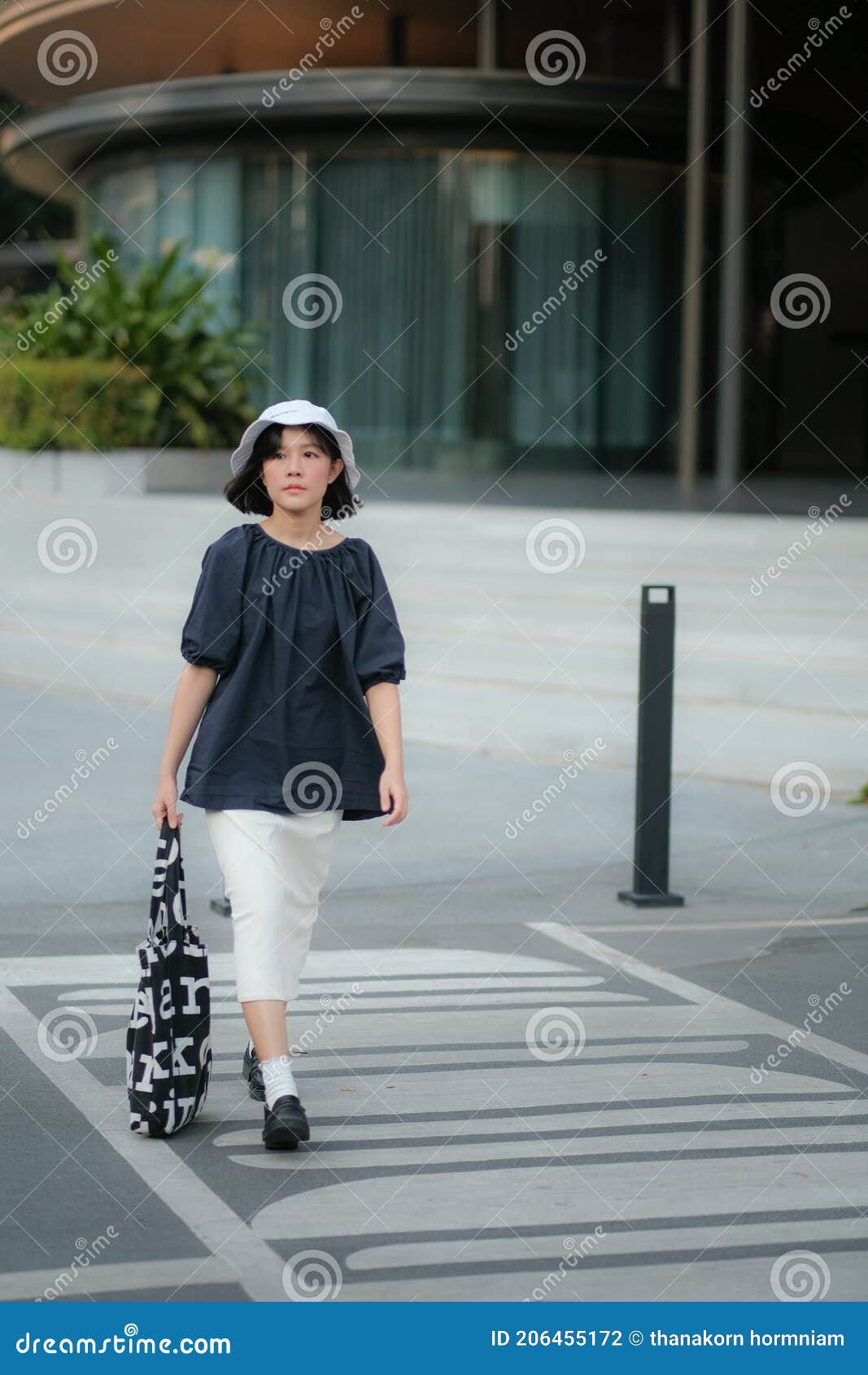 Asian Women Walking on the Street Stock Photo - Image of businesswoman ...