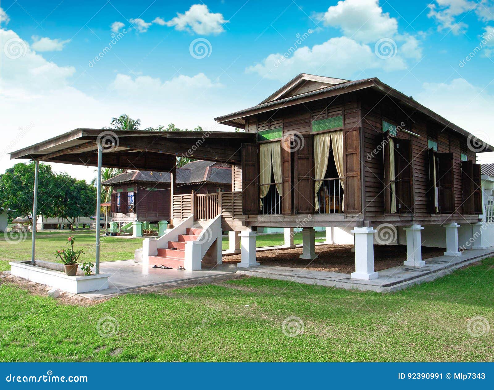 Asian wooden house stock image. Image of rural, travel - 92390991