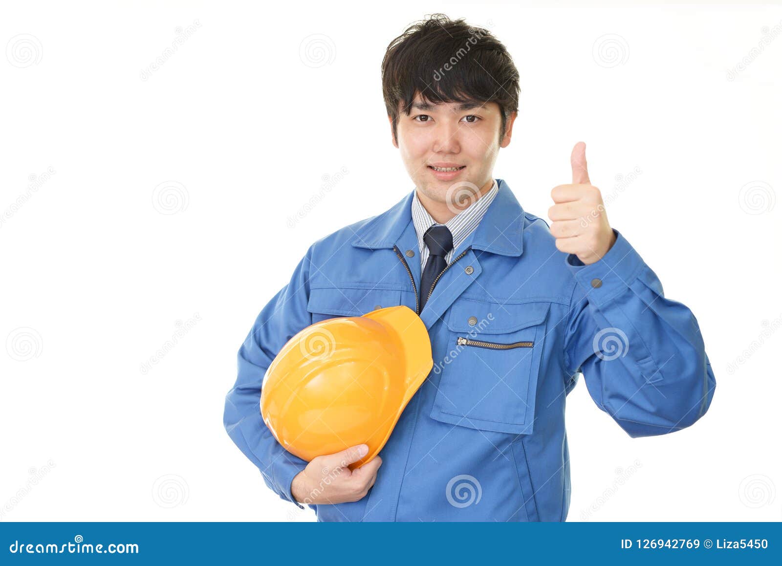 Asian Worker Enjoying Success Stock Image - Image of helmet, beauty ...