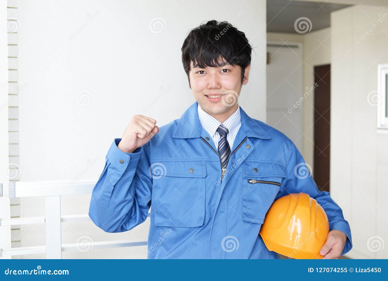 Asian Worker Enjoying Success Stock Image - Image of building ...