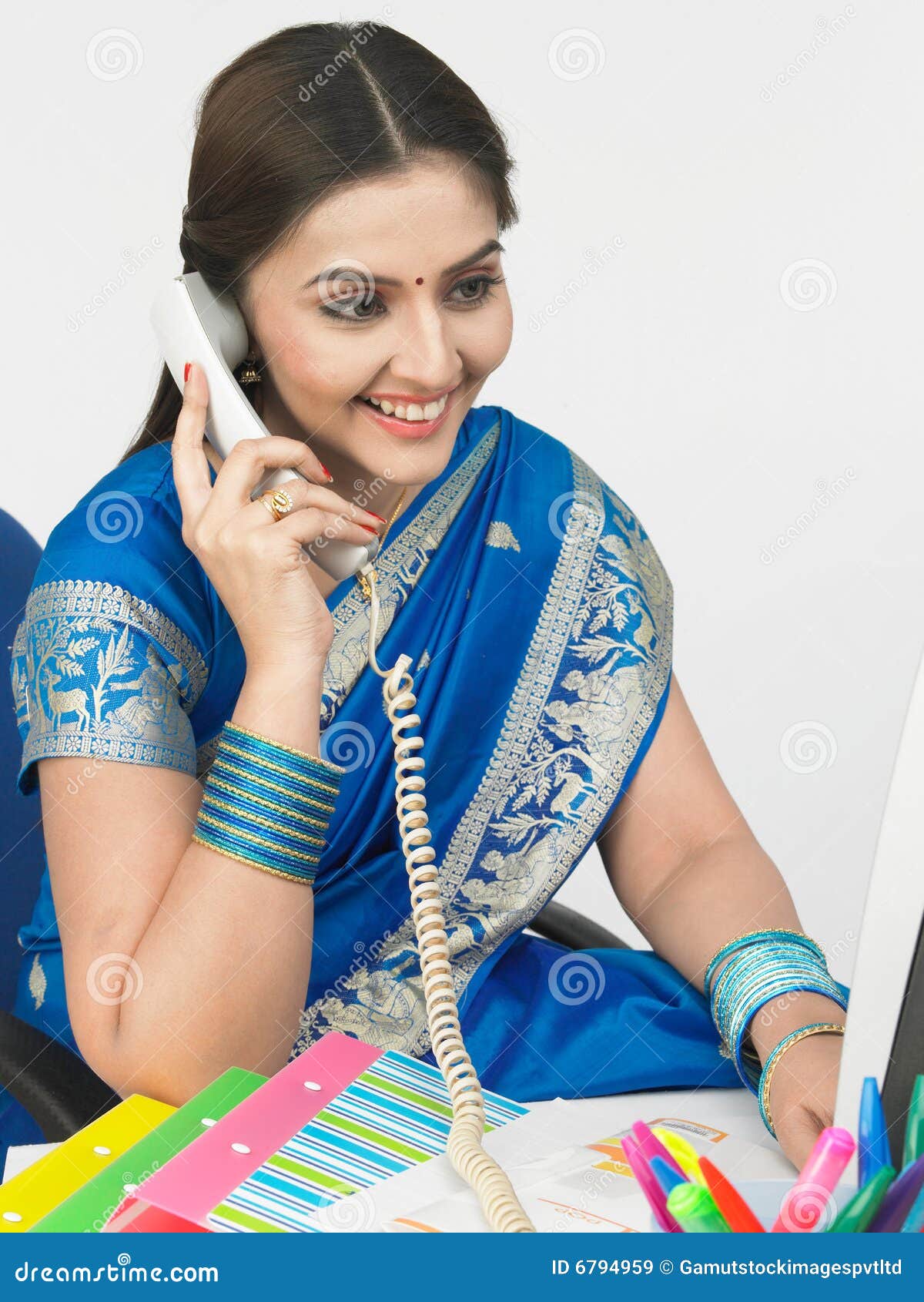 Asian Working Woman Stock Image Image Of India Blue 6794959