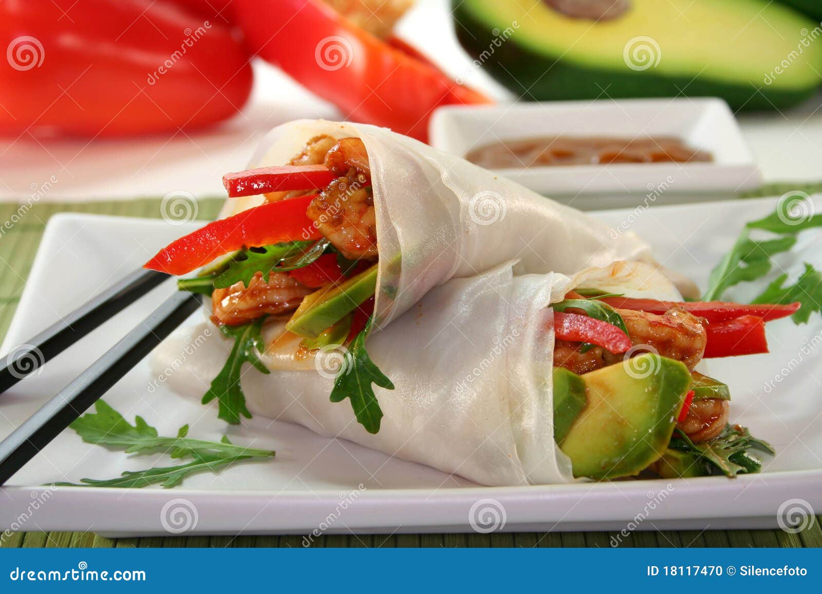 Asian Wrap stock photo. Image of white, fish, exotic - 18117470