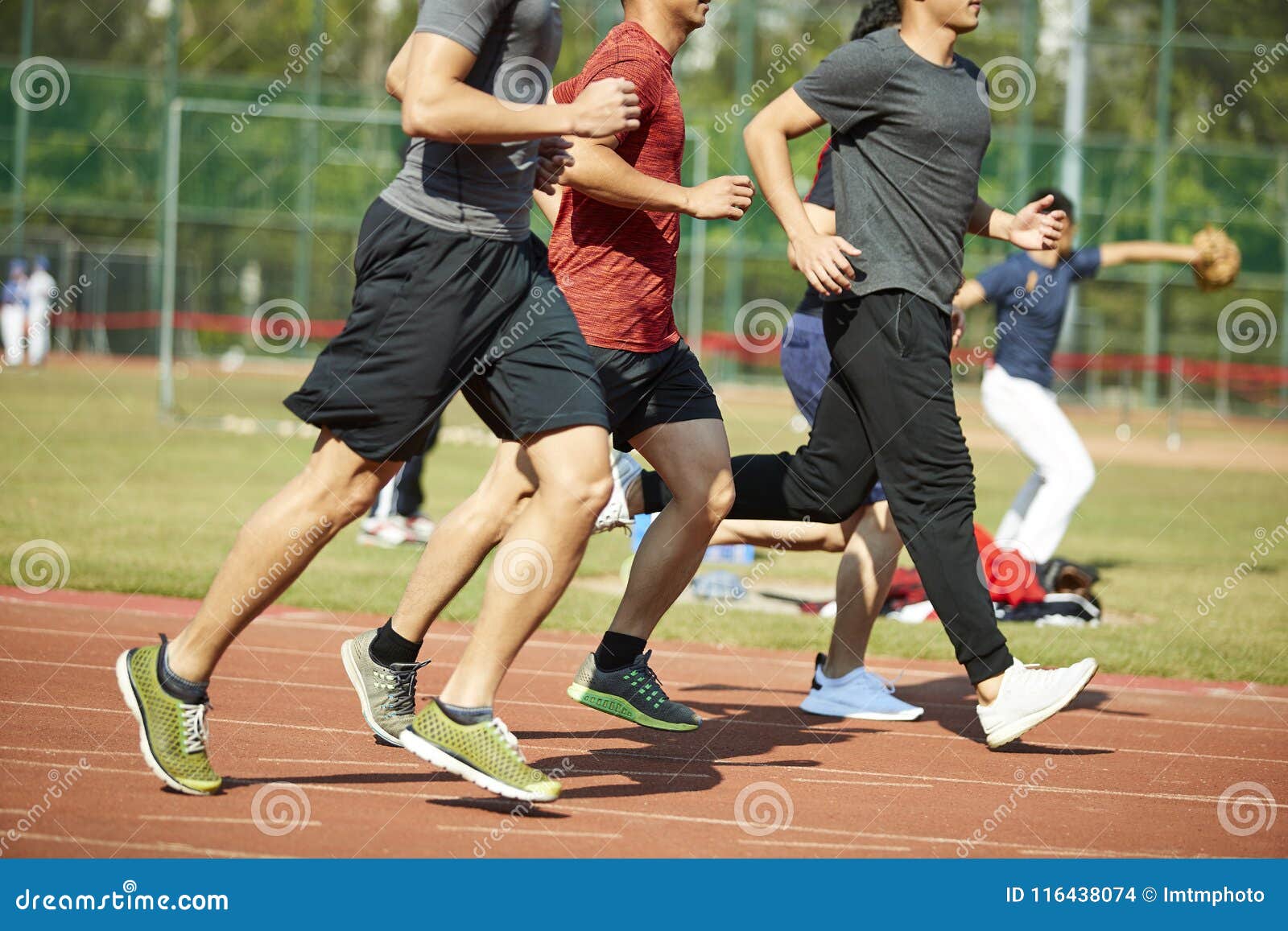 Asian Young Adults Running on Track Stock Photo - Image of group, china ...