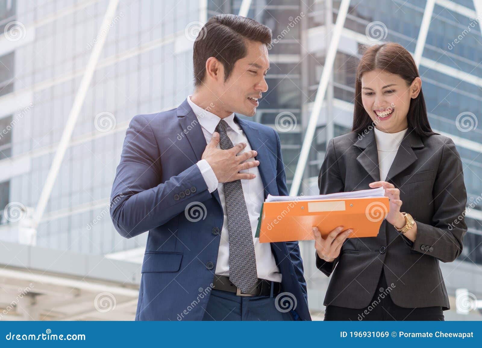 Asian Young Employee / Staff Asking for Advice from Manager / Boss ...