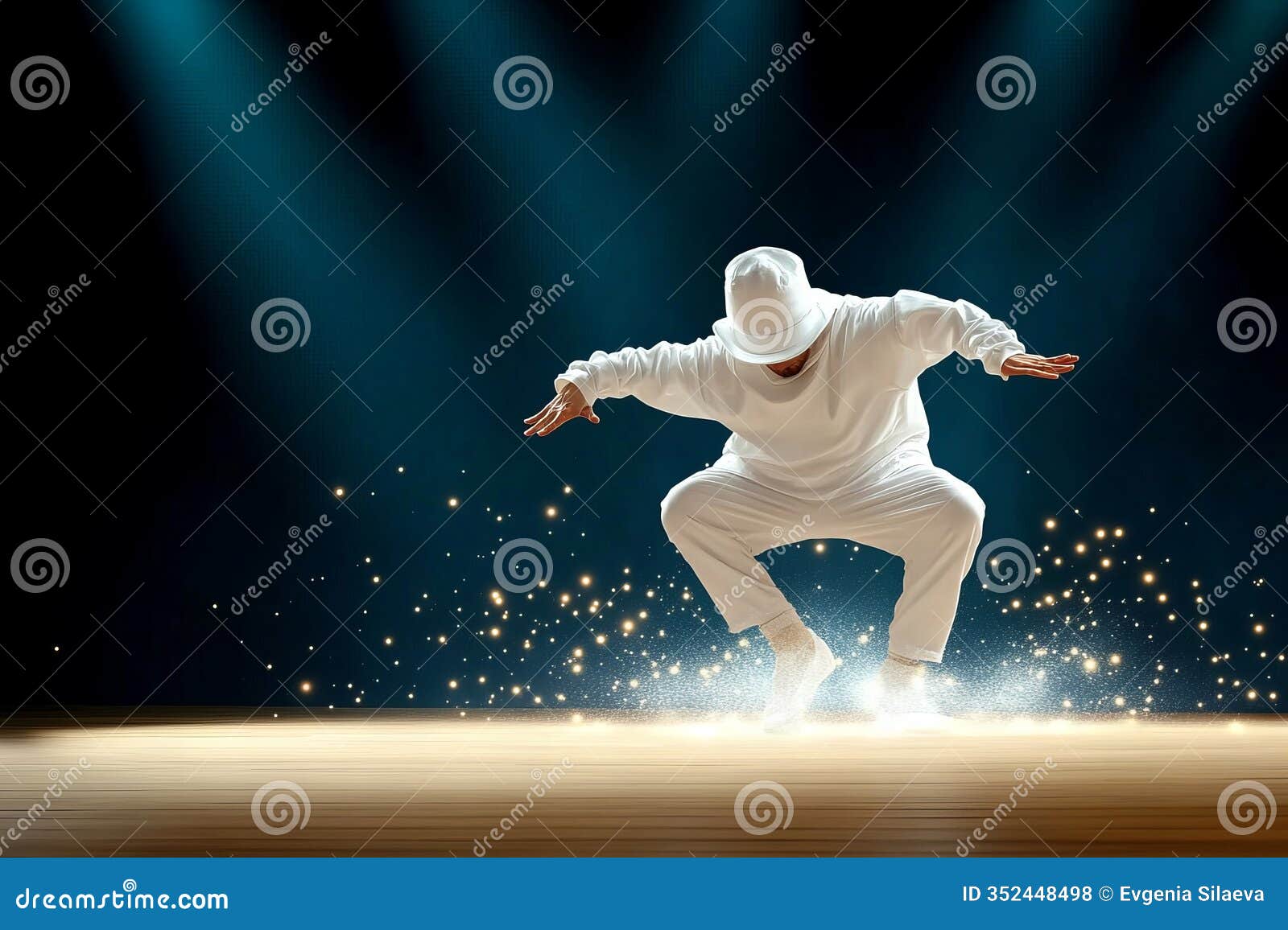Asian Young Male Hip Hop Dancer Performing Energetic Routine on Stage ...