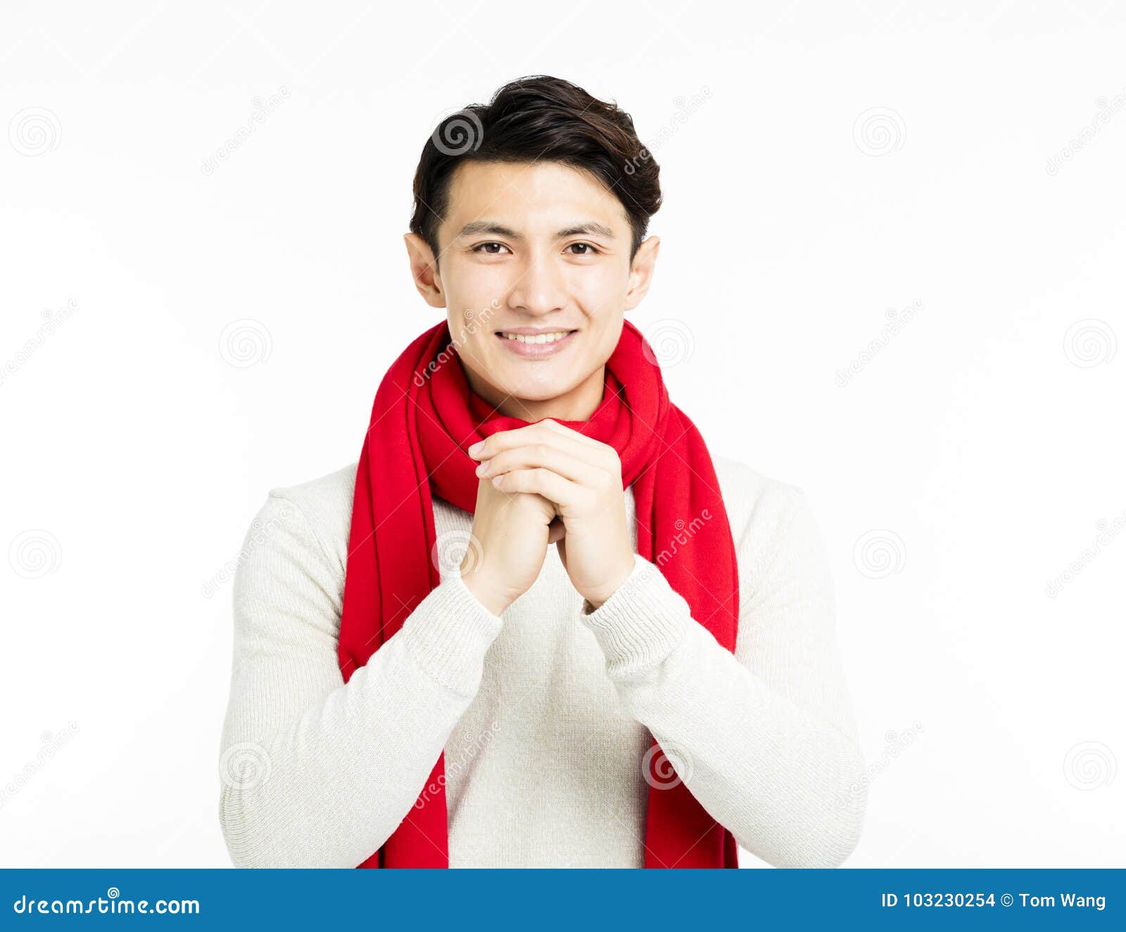 Young Man with Congratulation Gesture Stock Photo - Image of ...