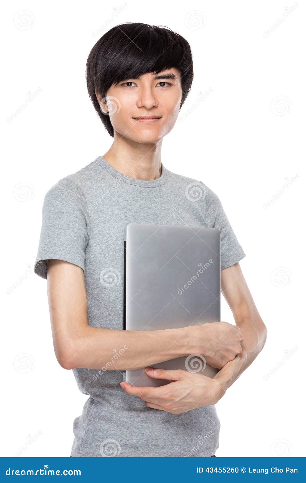Asian Young Man with Laptop Computer Stock Photo - Image of gentleman ...