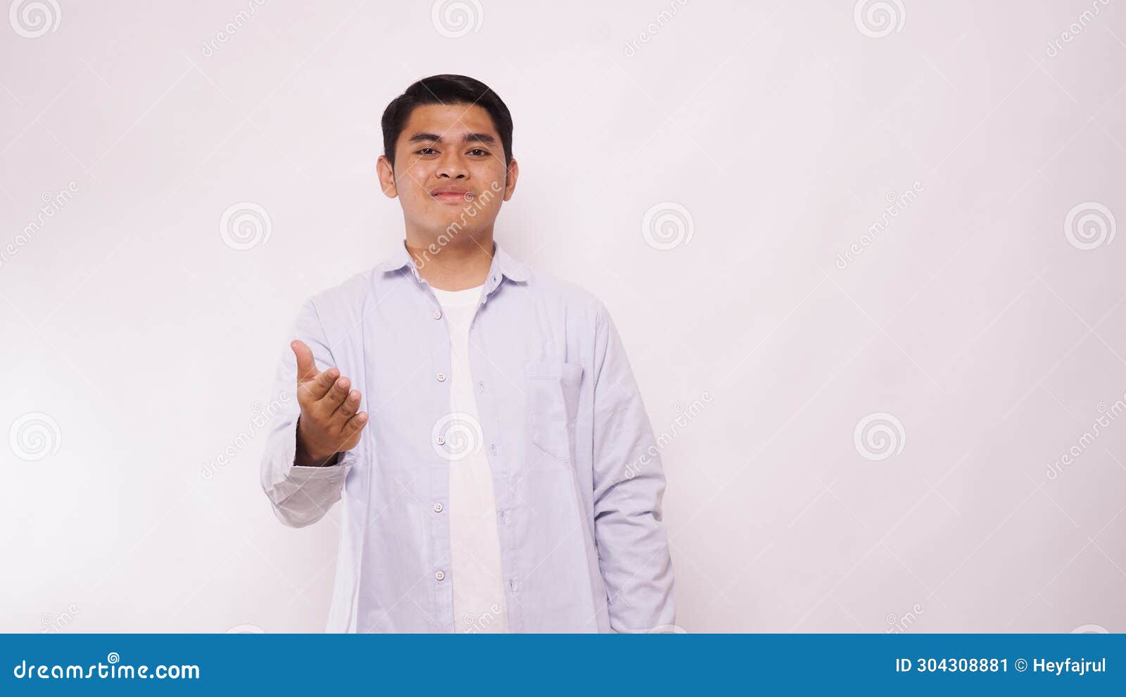 Asian Young Man Make an ASL American Sign Language Using His Hand Stock ...