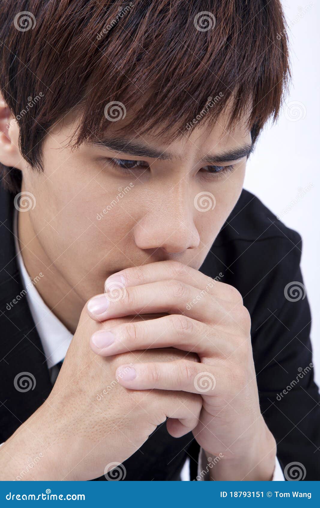 Asian young man praying stock image. Image of bitter - 18793151