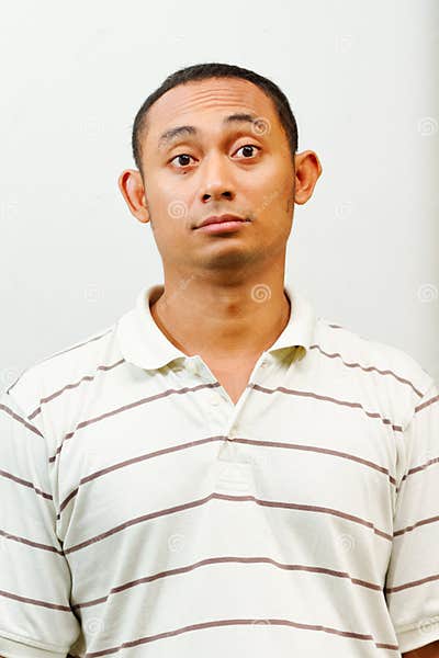Asian Young Man with Questioning Face Expression Stock Image - Image of ...