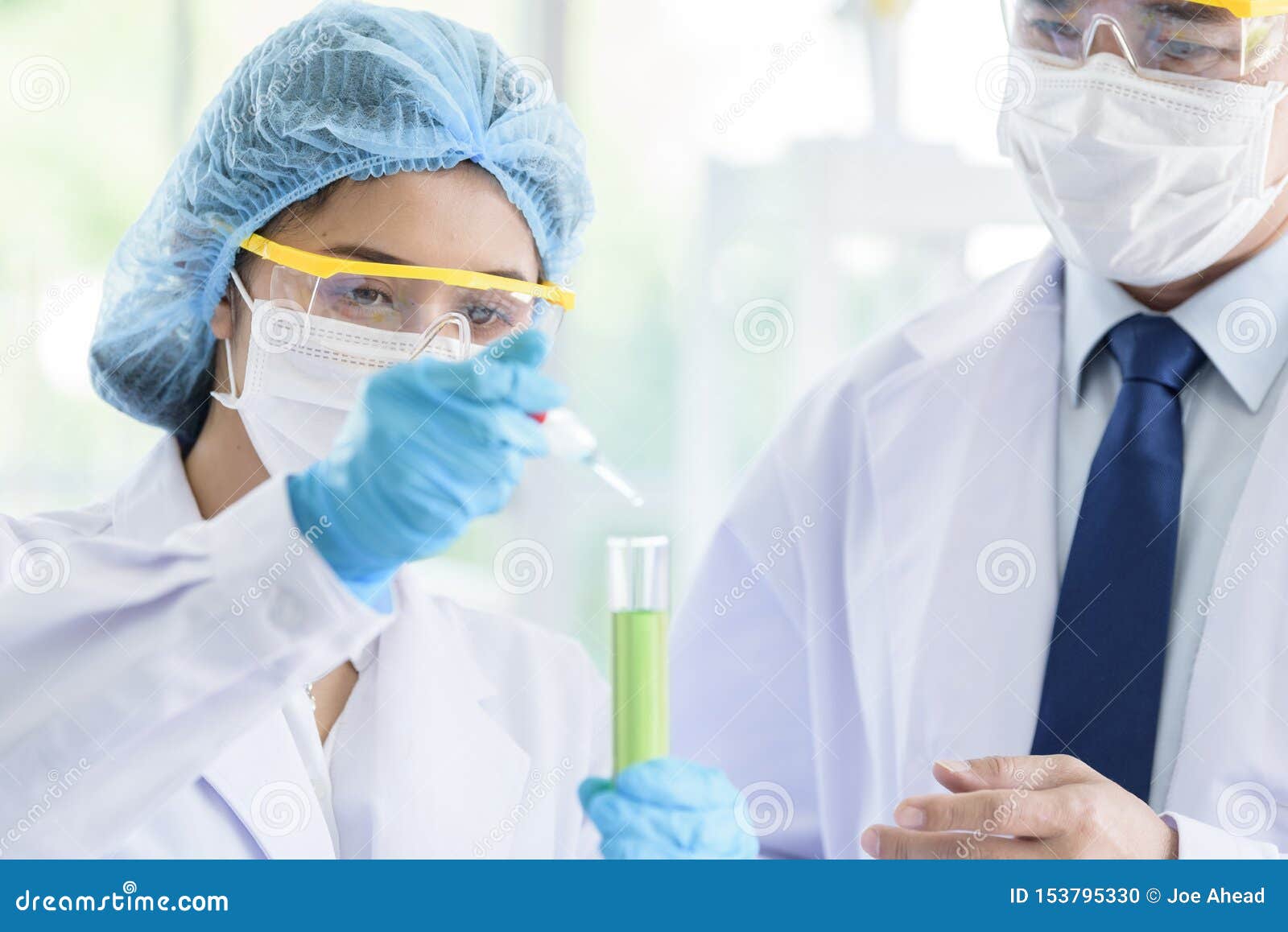 Asian Young Student Scientist Researching and Learning with Senior ...