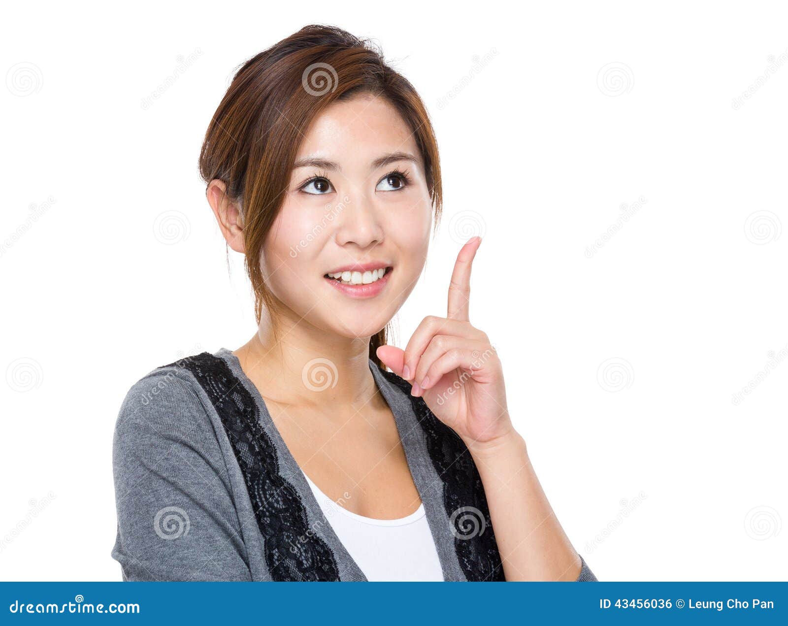 Asian Young Woman Think of Idea Stock Photo - Image of executive ...