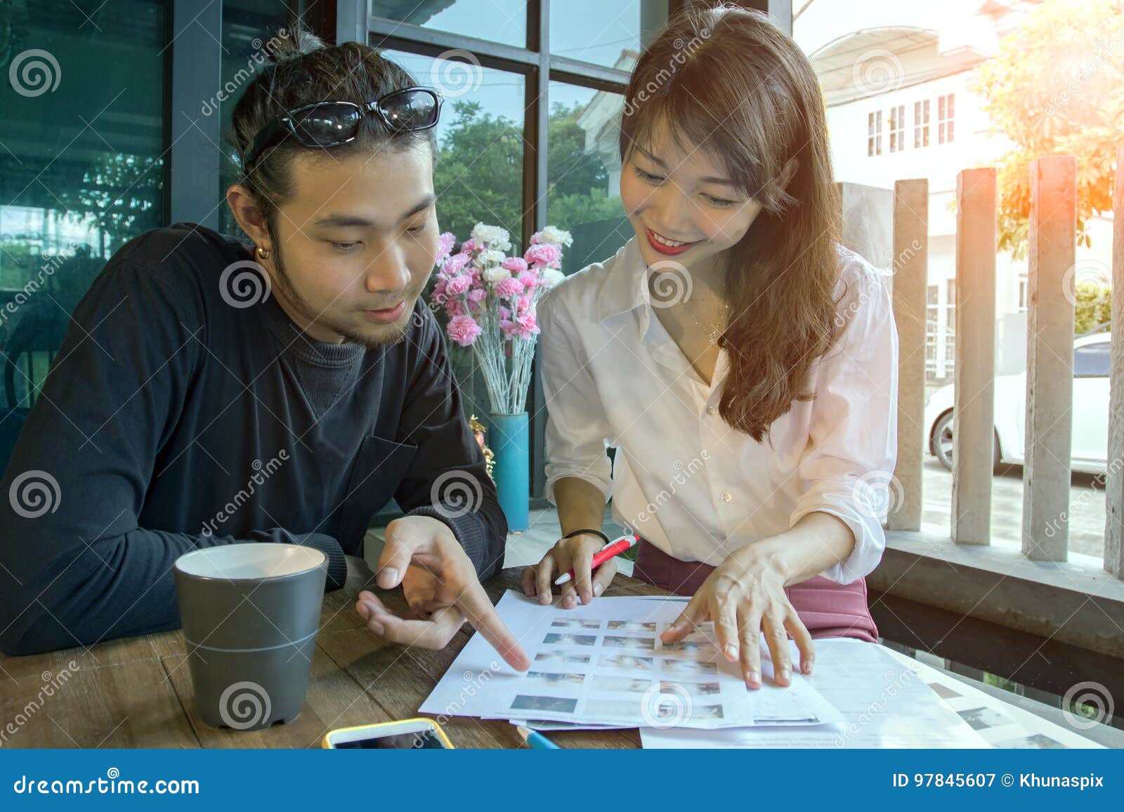 Asian Younger Freelance Start Up Working at Home Office Stock Image ...