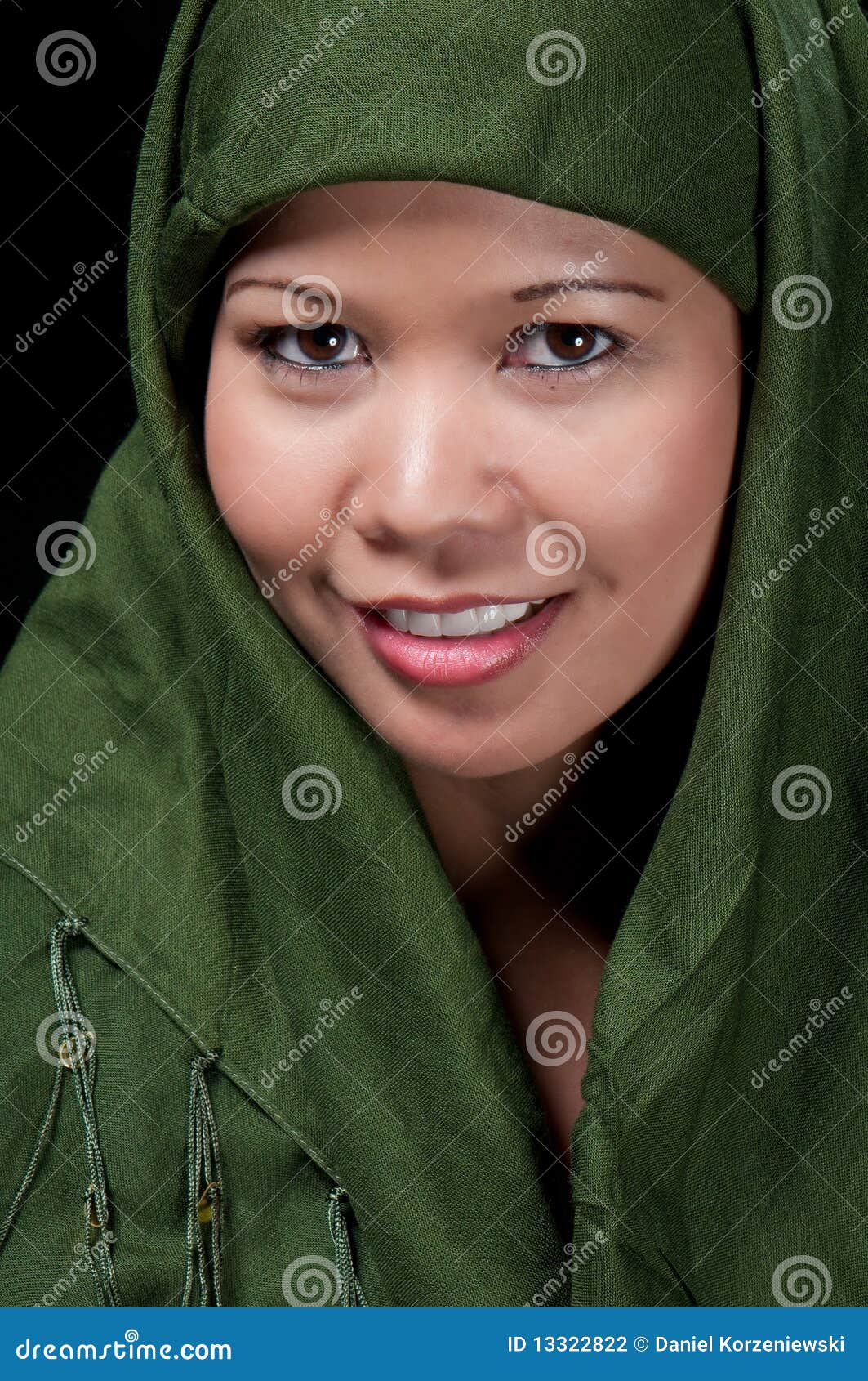 Asiatic Islamic Woman Smiling Stock Photo - Image of faith, culture ...