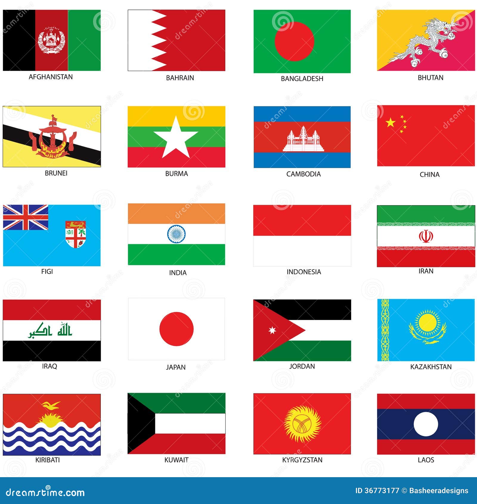 Asiatiska flaggor vektor illustrationer. Illustration av baikal - 36773177