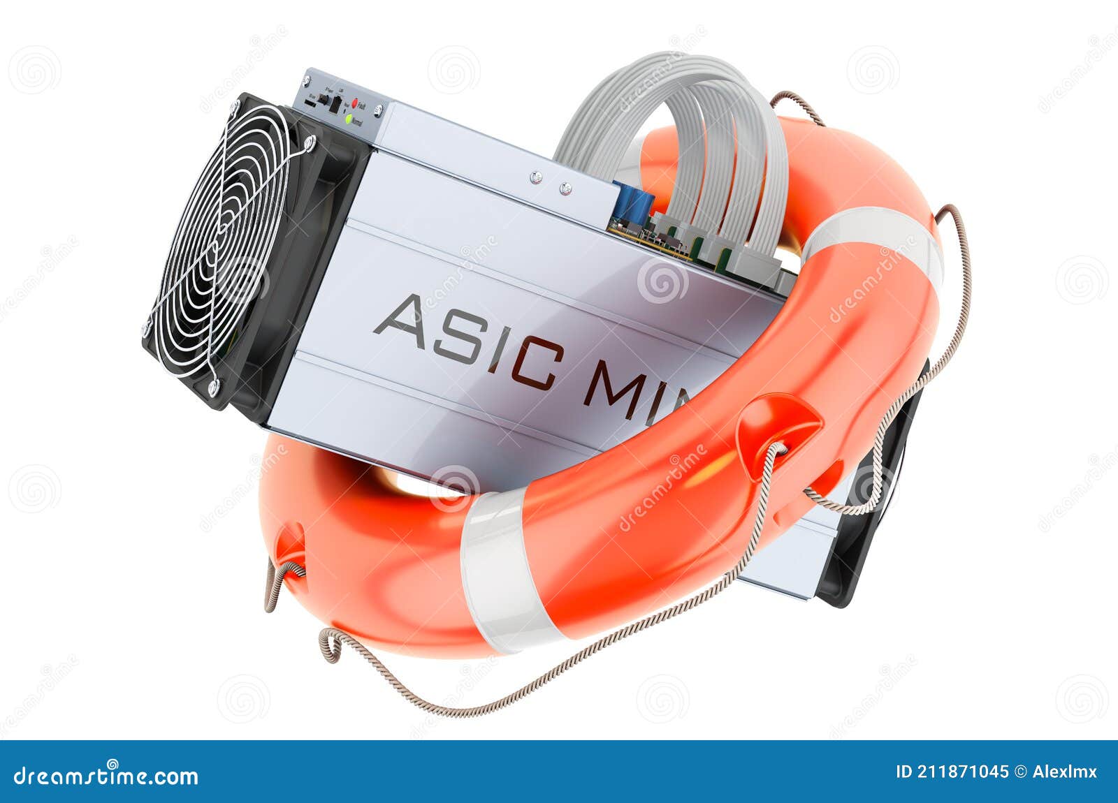 ASIC Miner On Blue Background, 3D Royalty-Free Stock Photography ...