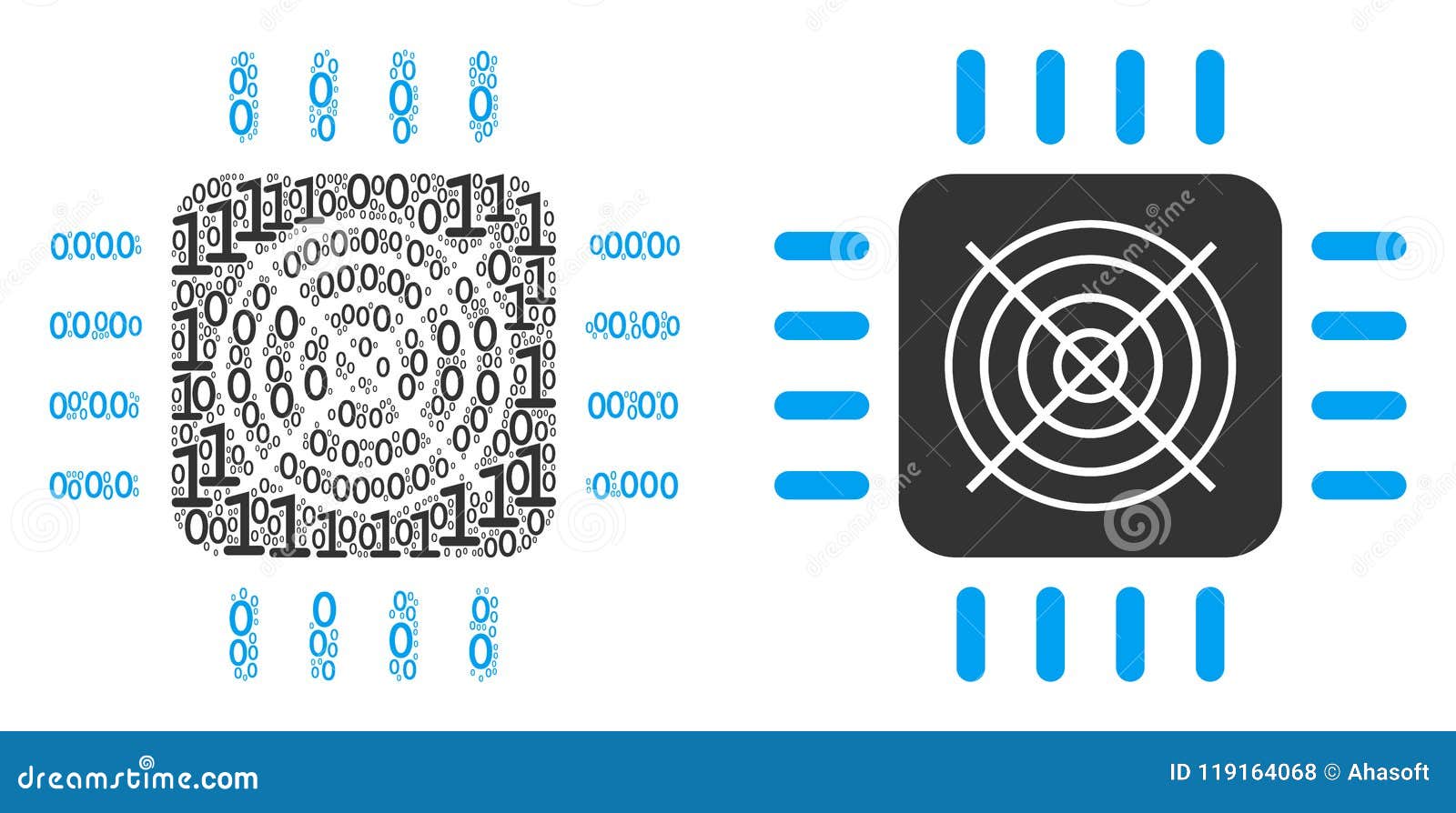 ASIC Processor Mosaic of Binary Digits Stock Vector - Illustration of pattern, crypto: 119164068