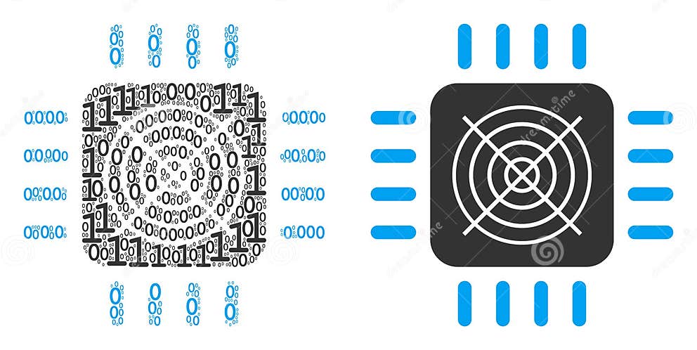 ASIC Processor Mosaic of Binary Digits Stock Vector - Illustration of ...
