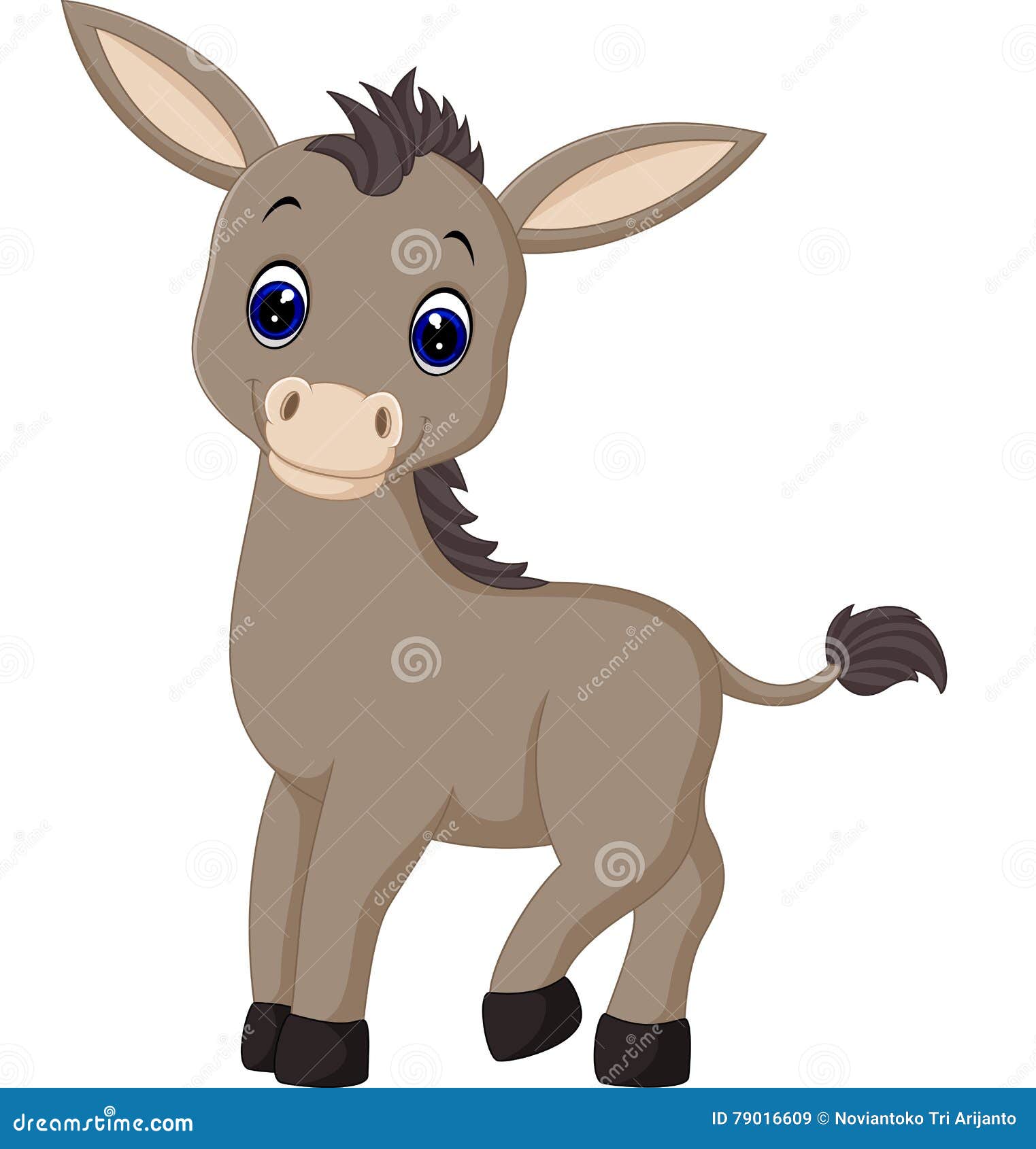 Asino del fumetto illustrazione vettoriale. Illustrazione di amichevole ...