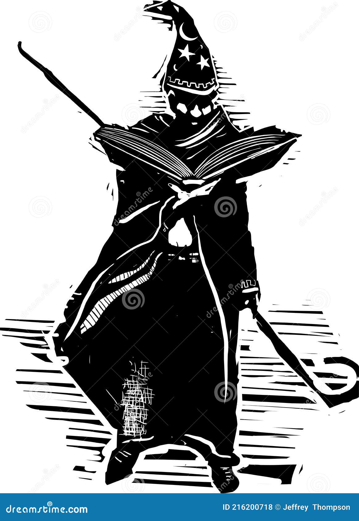 Asistente Con Libro De Hechizos Ilustración del Vector - Ilustración de ...