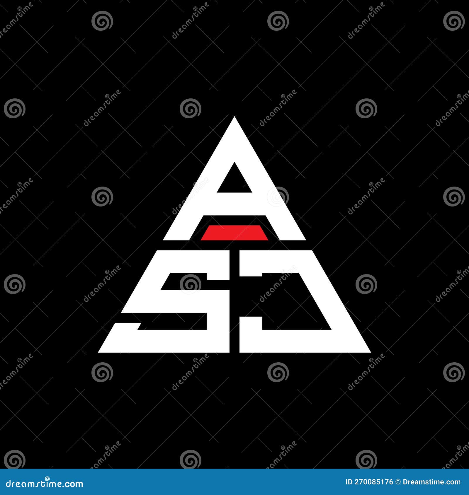 ASJ Triangle Letter Logo Design with Triangle Shape. ASJ Triangle Logo ...