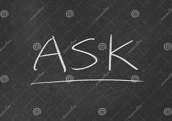 Ask stock image. Image of concept, answer, text, blackboard - 144315405