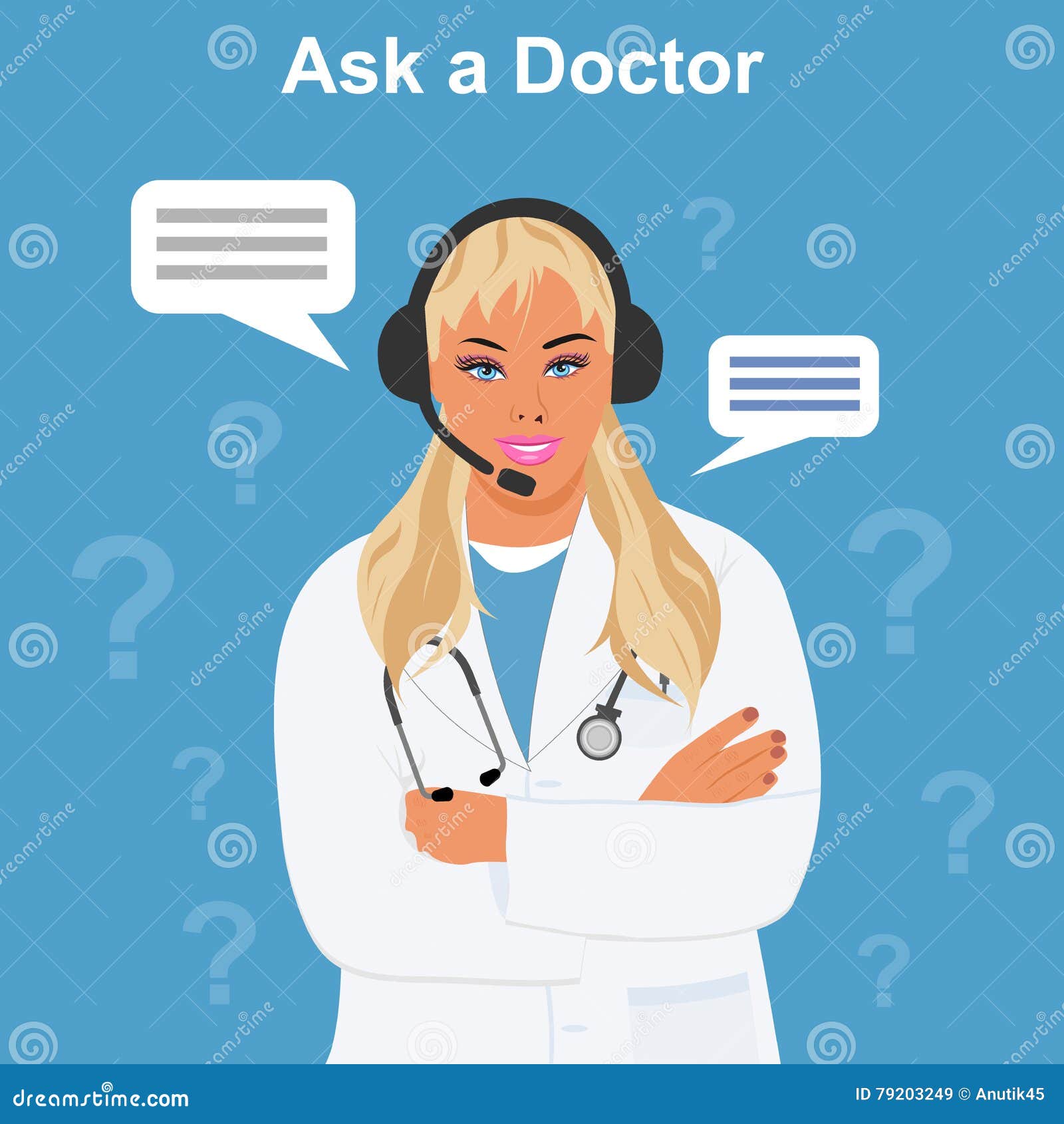 Ask a Doctor Concept, Vector Illustration Stock Vector - Illustration ...