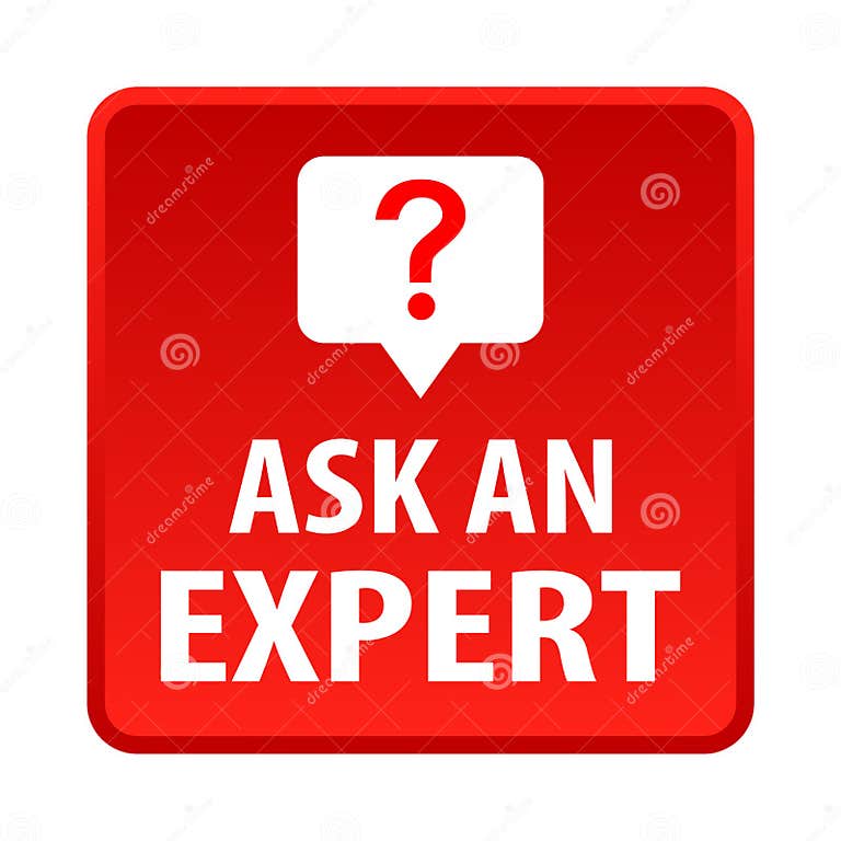 Ask an expert button stock vector. Illustration of business - 203824475