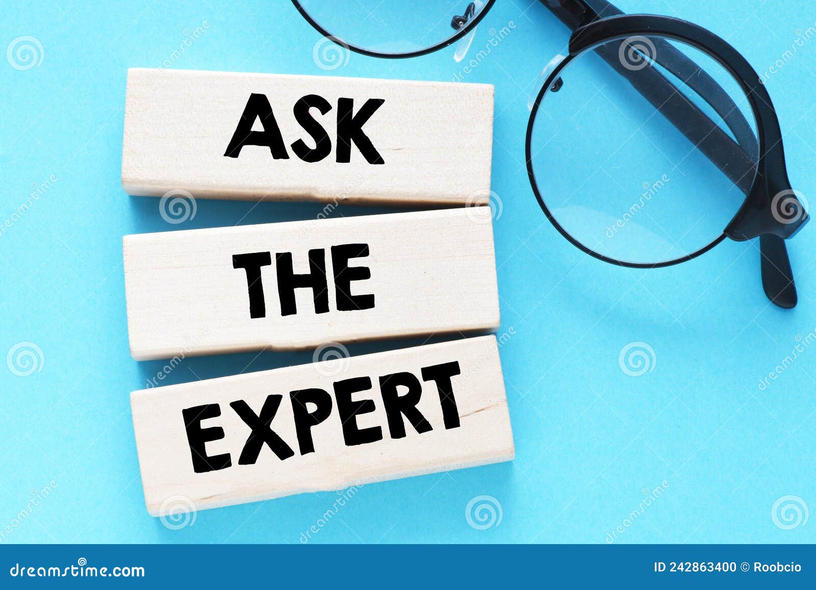 ASK the EXPERT Words on Wooden Blocks Stock Photo - Image of quality ...