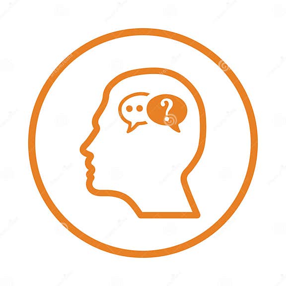 Ask, Faq, Help, Queries, Question Icon. Orange Vector Sketch Stock ...