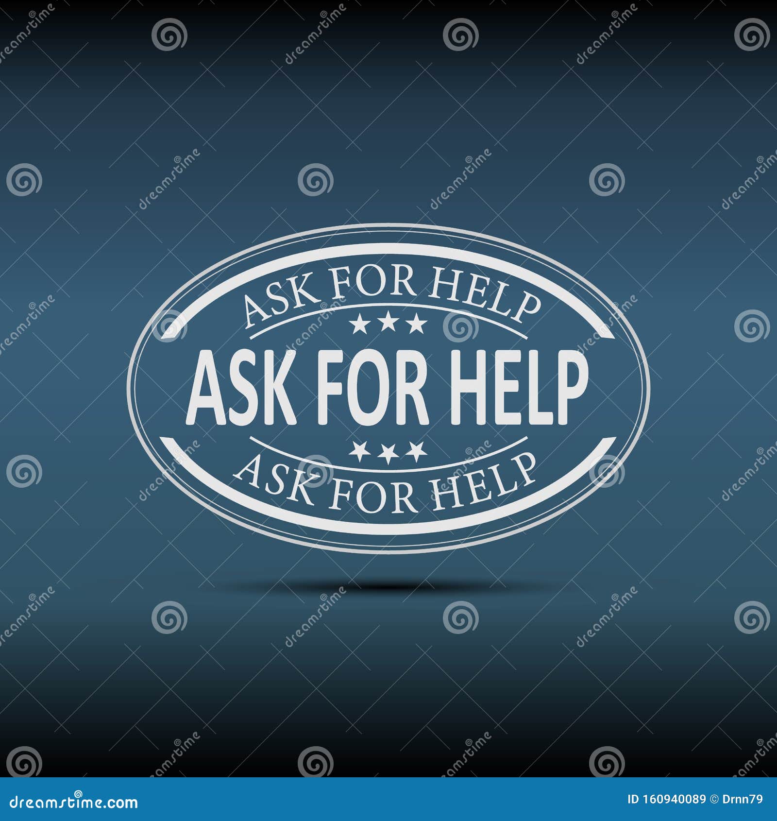 Ask for Help Badge Icon. Flat Vector Illustration on Blue Background ...