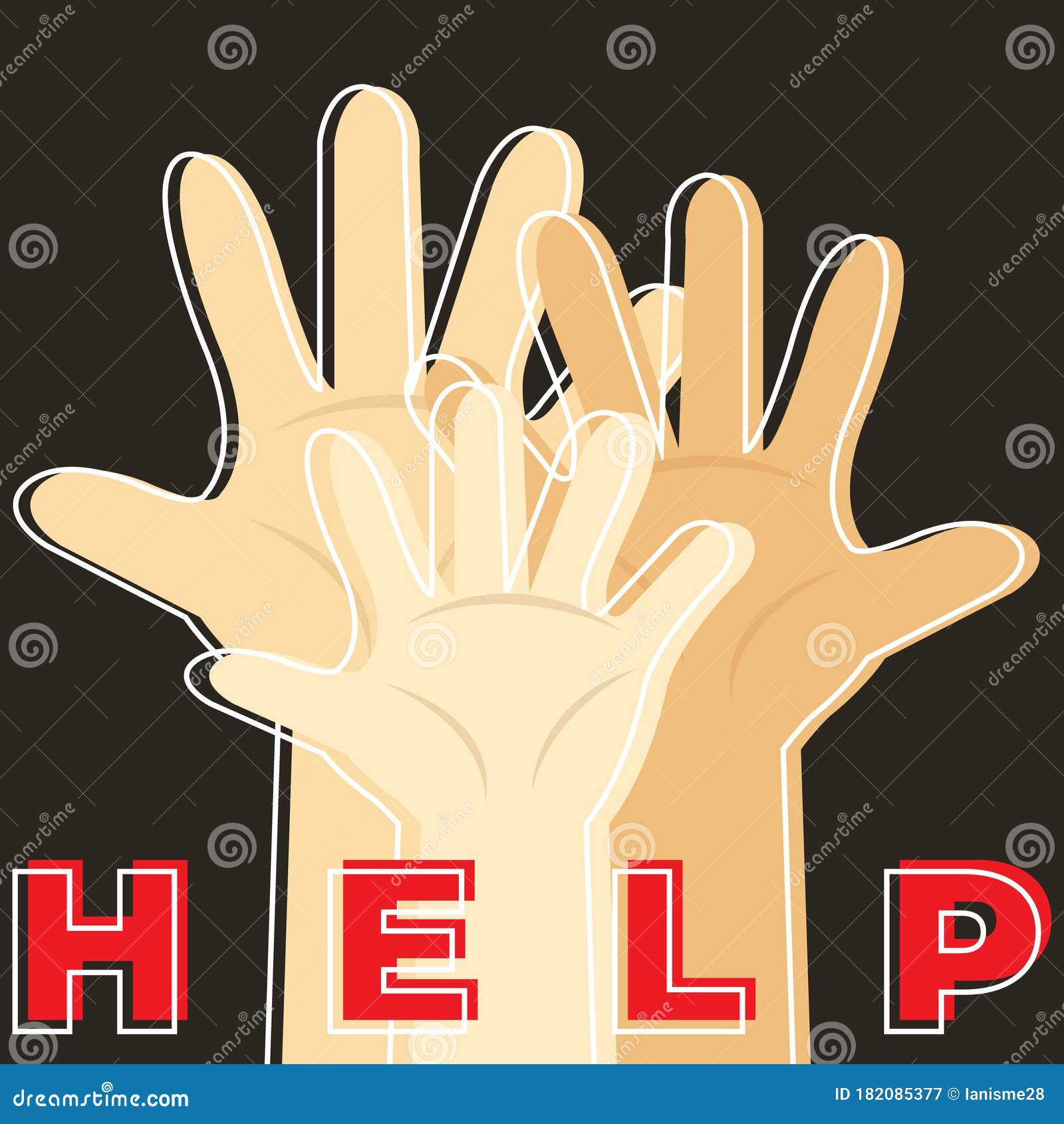 Ask for Help Sign Simple Illustration Stock Vector - Illustration of ...