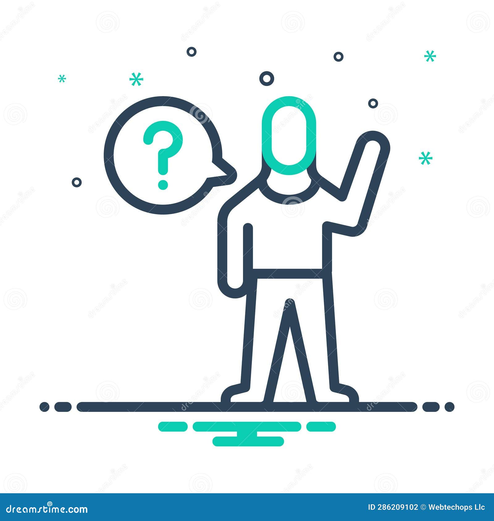 Mix Icon for Ask, Ask for and Raised Stock Illustration - Illustration ...