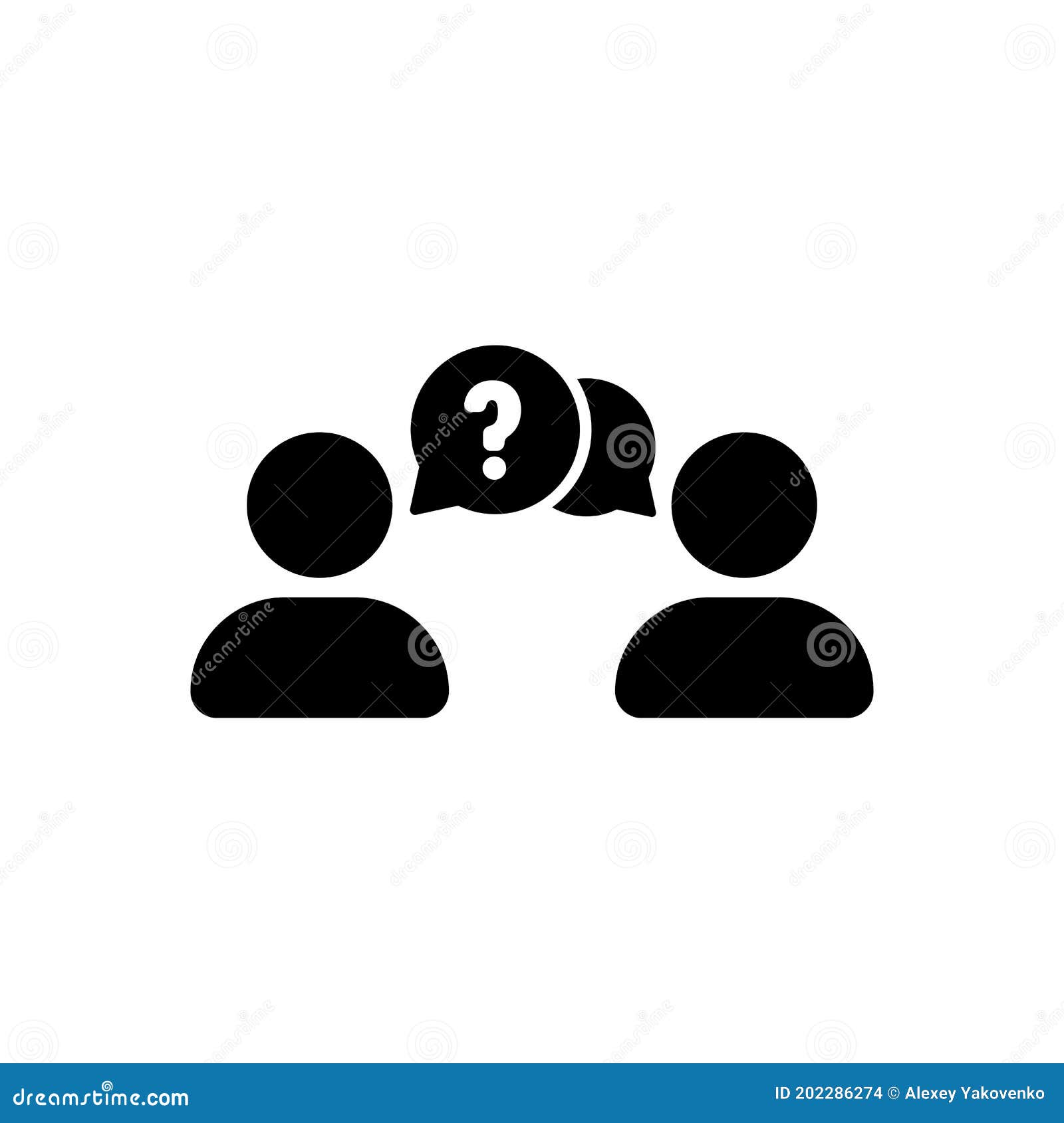 Ask Icon Faq. Help with People and Question Mark and Bubble. People ...