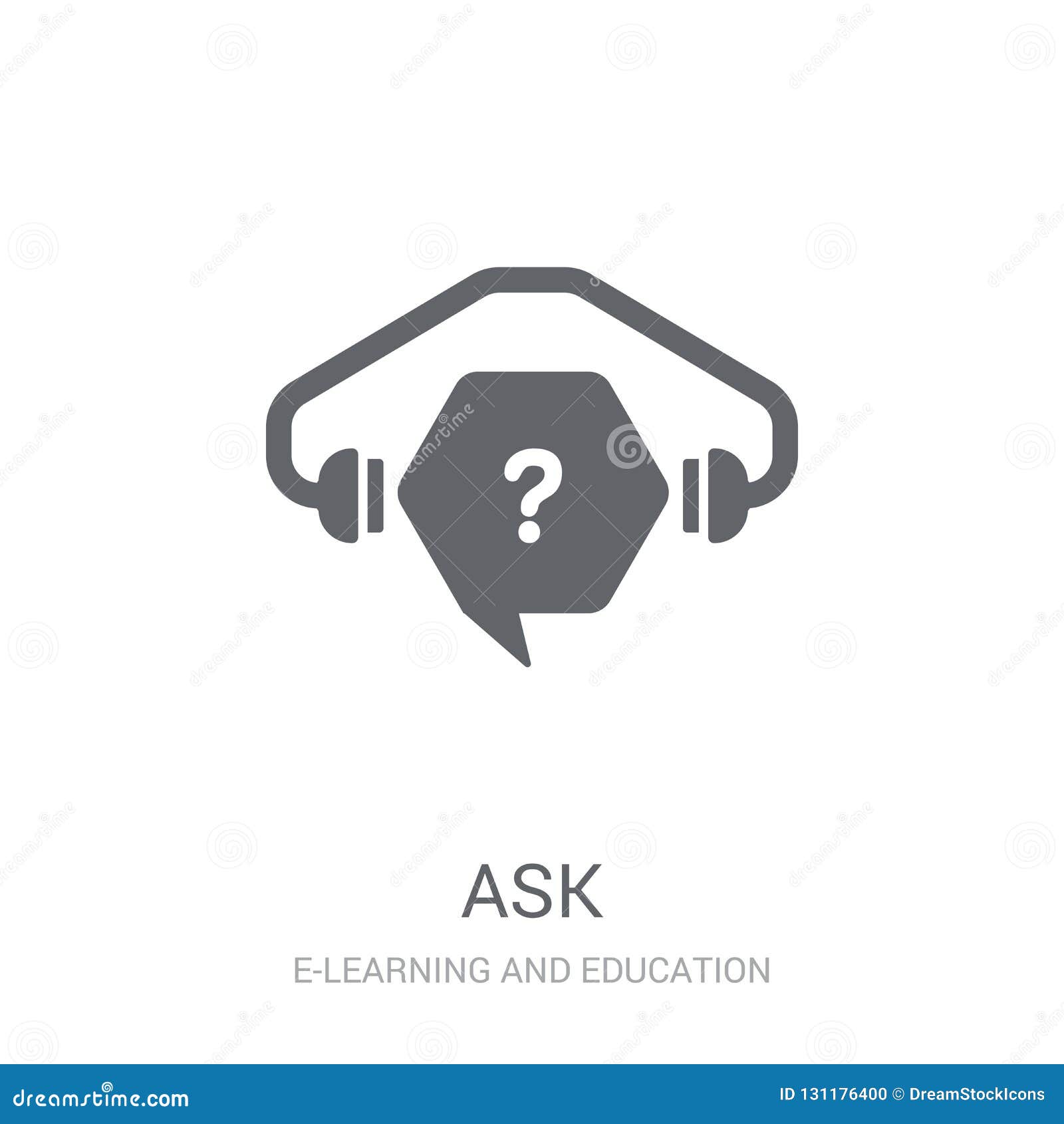 Ask Icon. Trendy Ask Logo Concept on White Background from E-learning ...