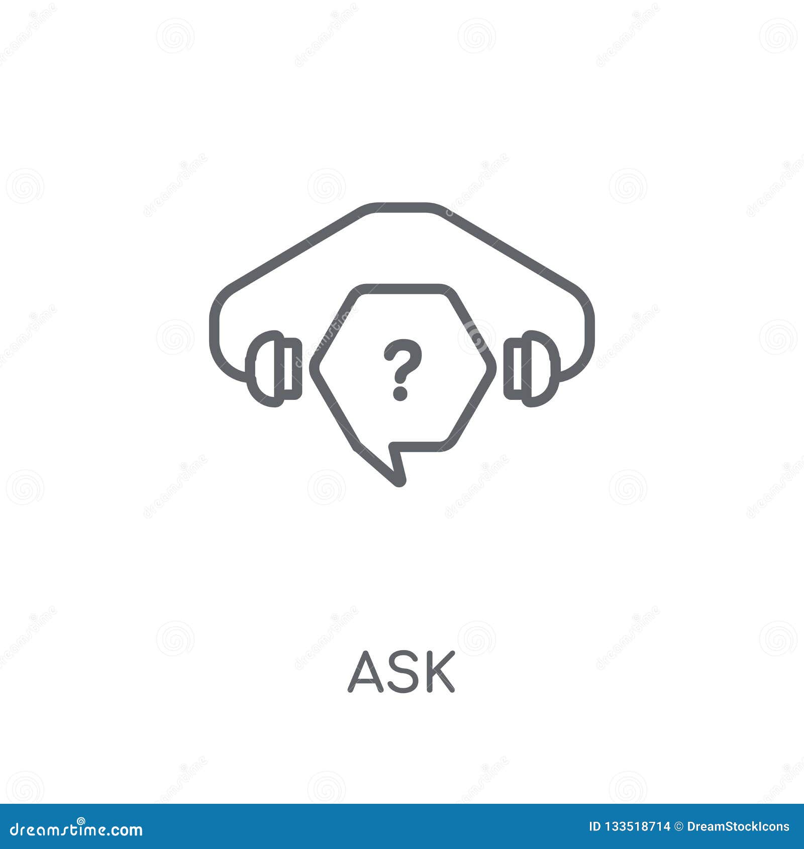 Ask Linear Icon. Modern Outline Ask Logo Concept on White Backgr Stock ...