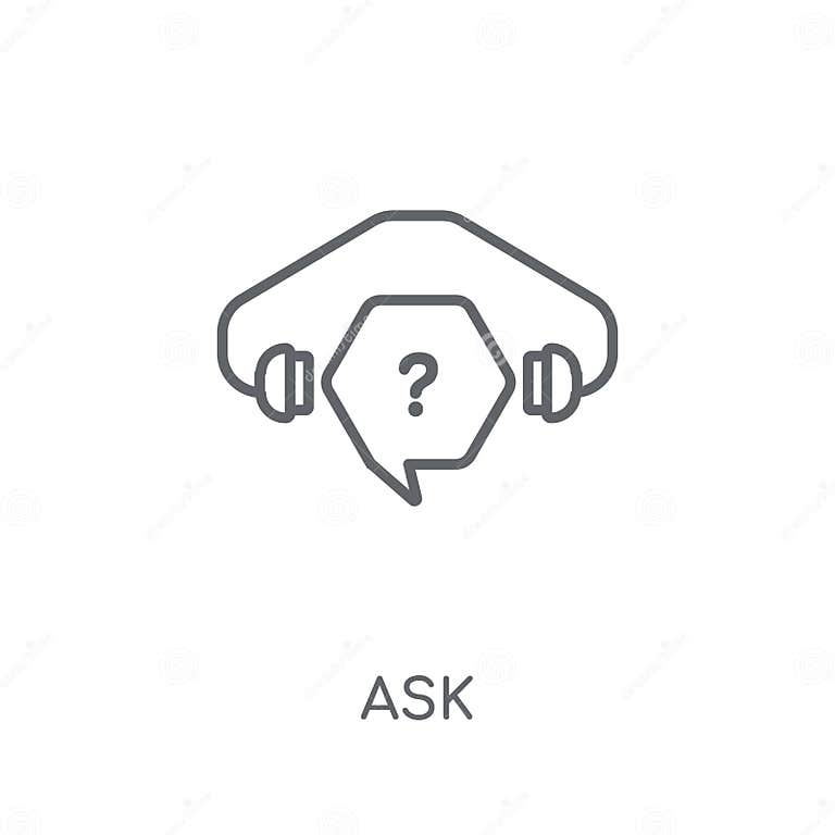 Ask Linear Icon. Modern Outline Ask Logo Concept on White Backgr Stock ...