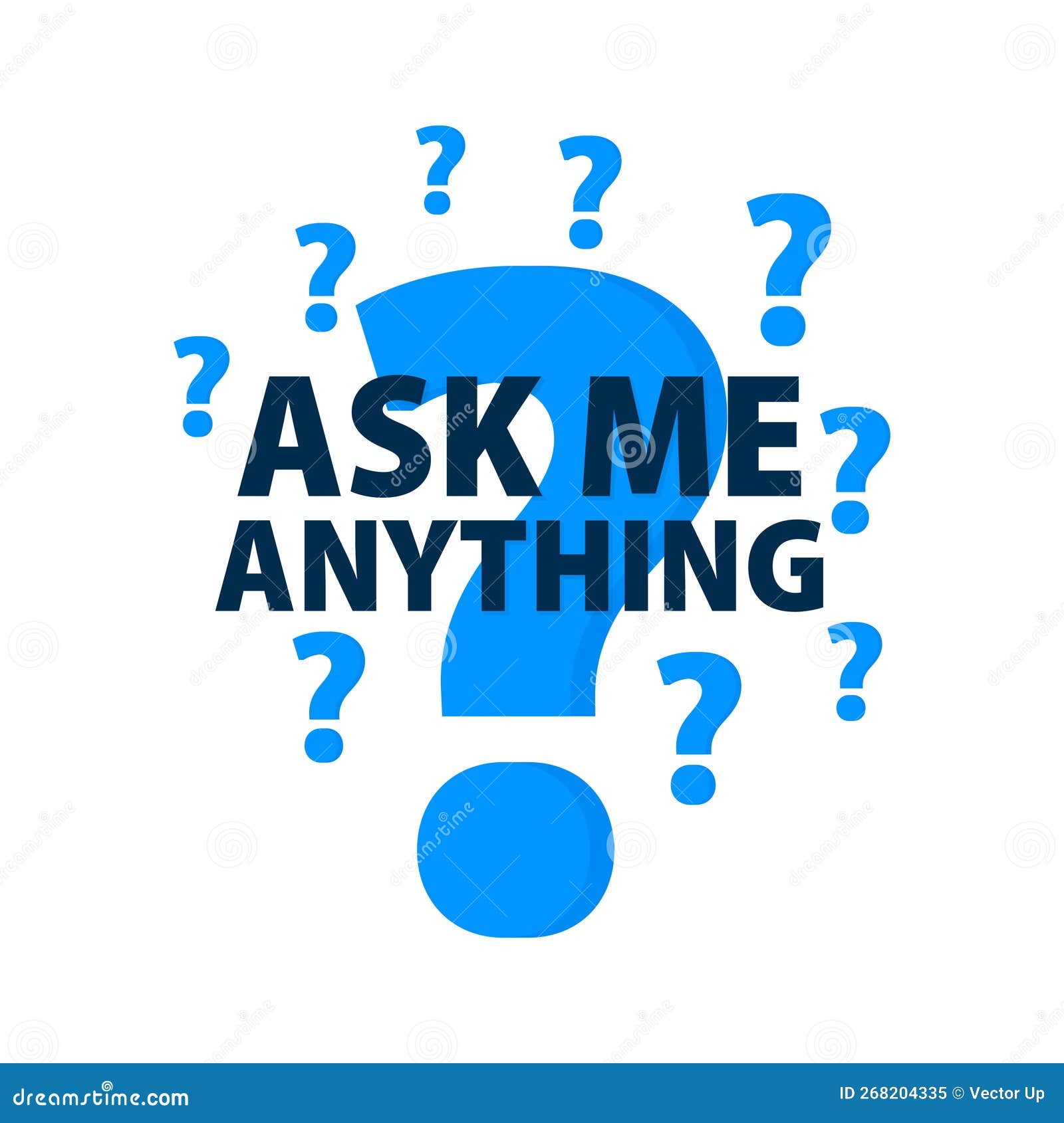 Ask Me Anything. Question Mark Label. Vector Illustration. Stock Vector ...