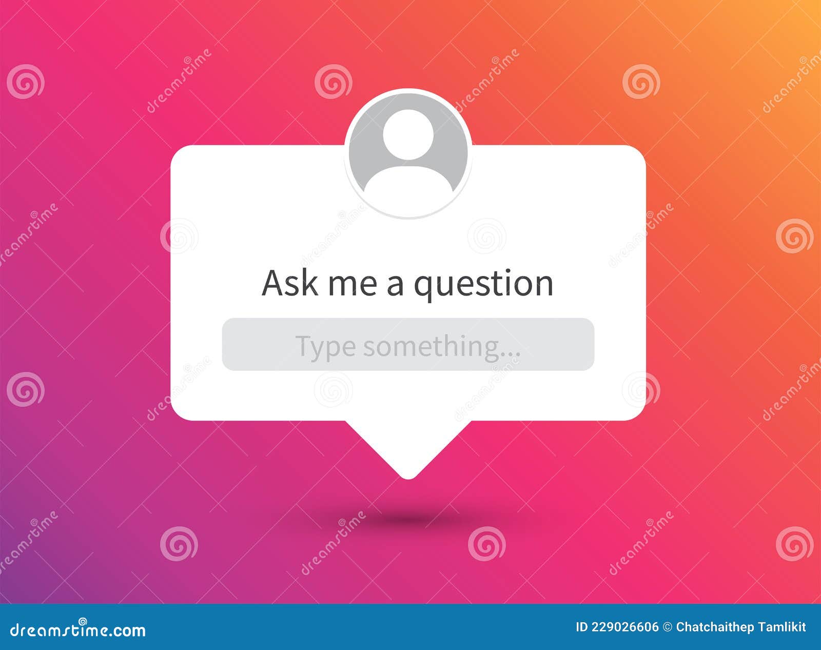 Ask Me a Question Social Media. Frame Gradient Interface. Vector ...