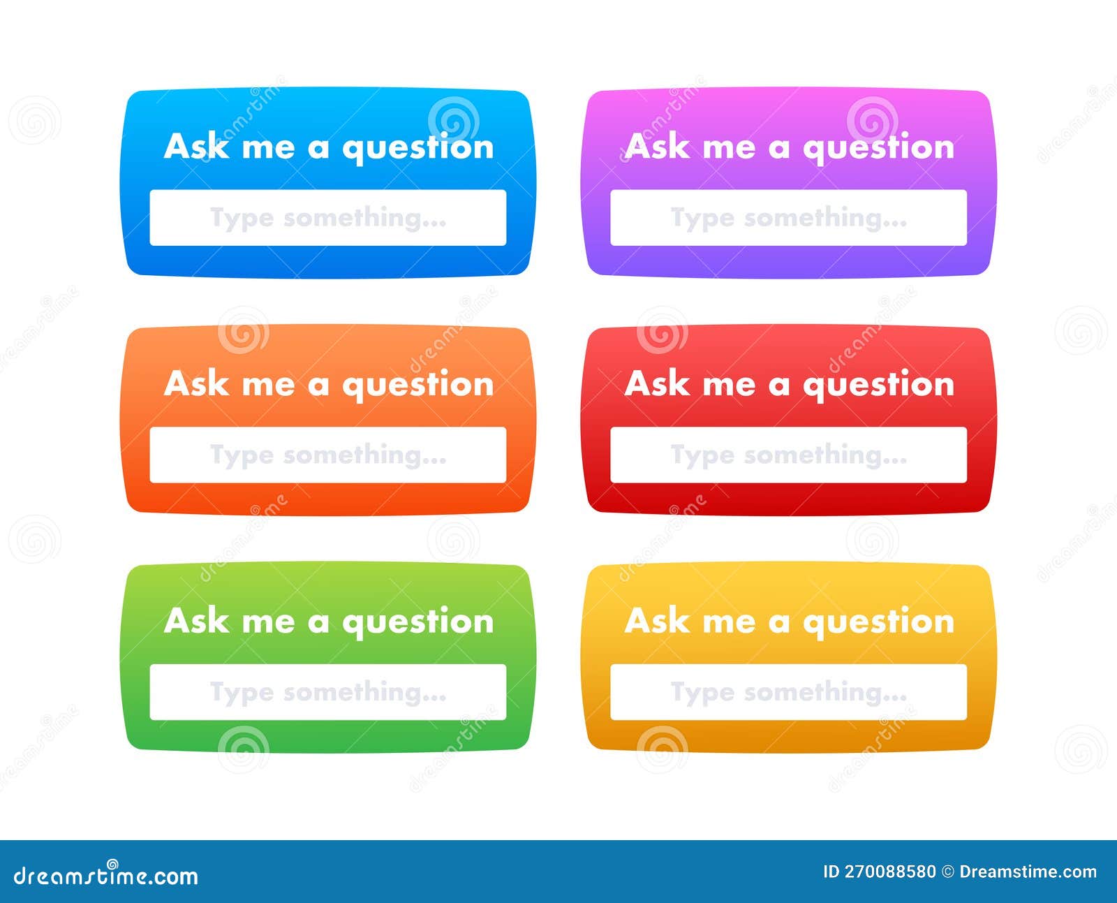 Ask Me a Question User Interface Design. Vector Illustration. Stock ...