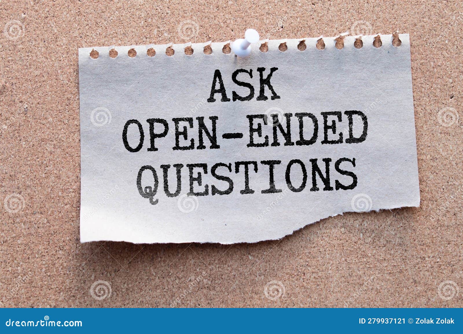 Ask Open-Ended Questions Written on a Notebook Page, Pencil on the Left ...