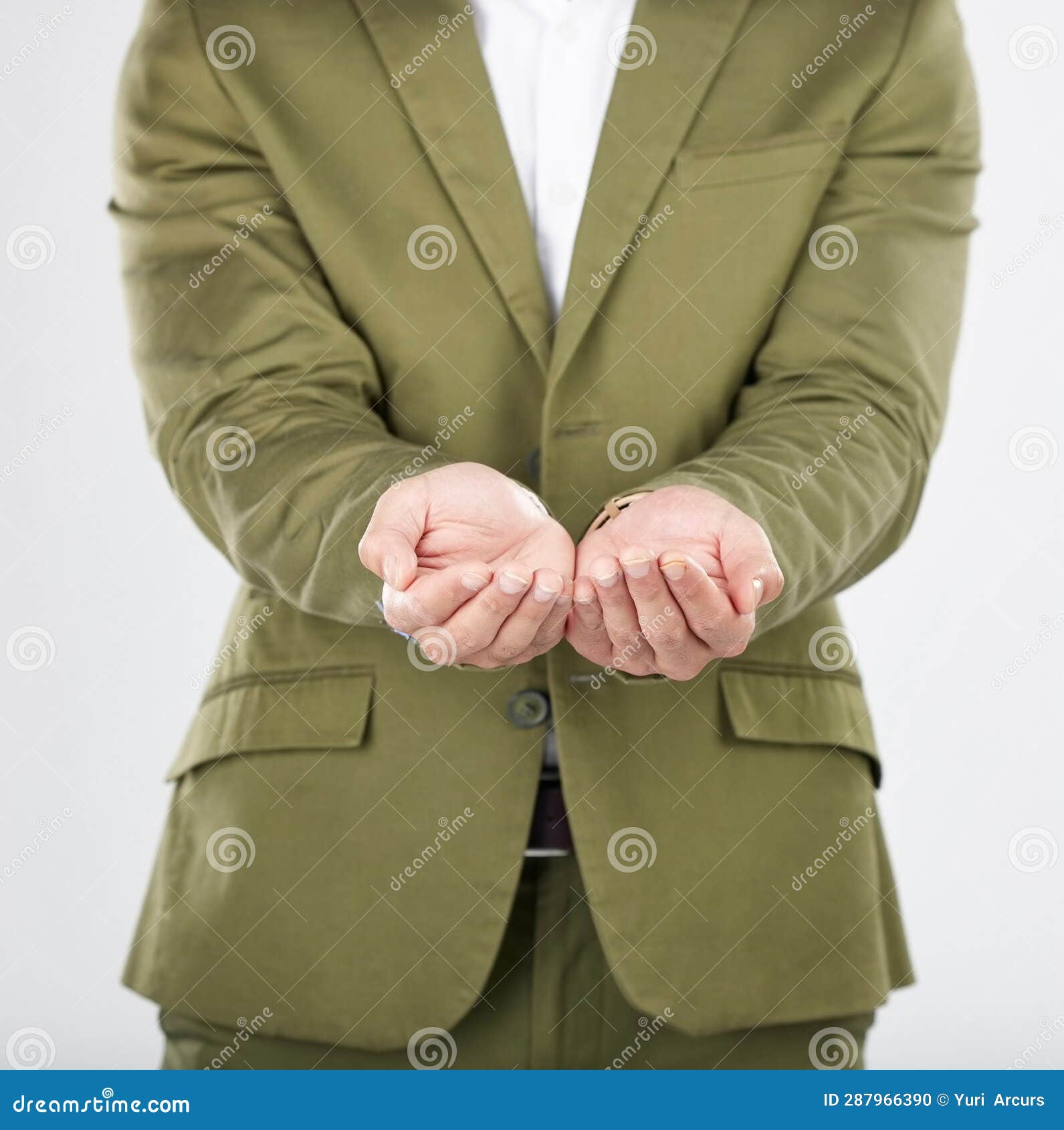 Ask, Open and Hands of Business Man in Studio for Charity, Begging for ...